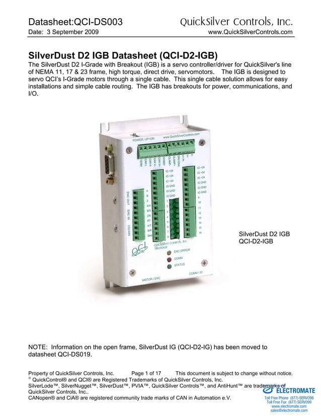 QuickSilver Controls QCI-DS003 QCI-D2-IGB | PDF | Computer Peripherals ...