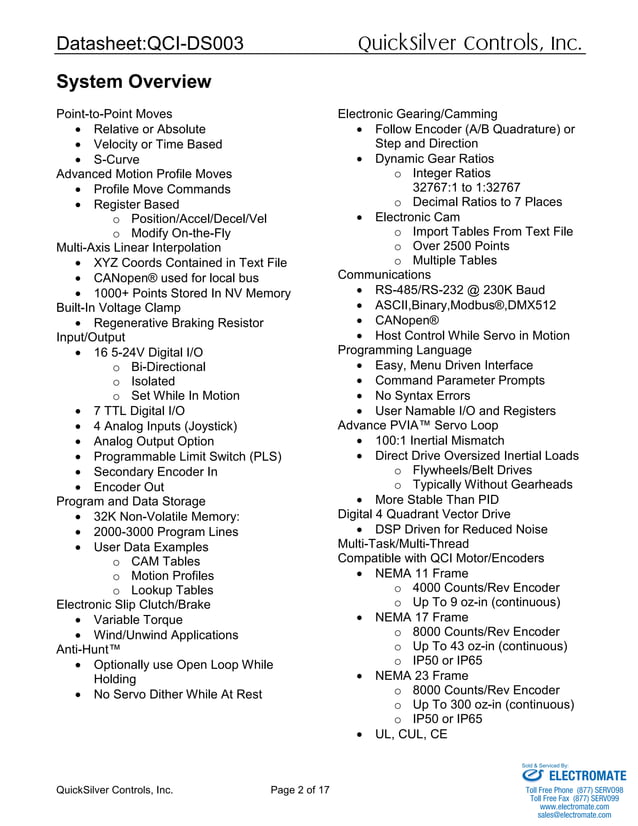 QuickSilver Controls QCI-DS003 QCI-D2-IGB | PDF | Computer Peripherals ...