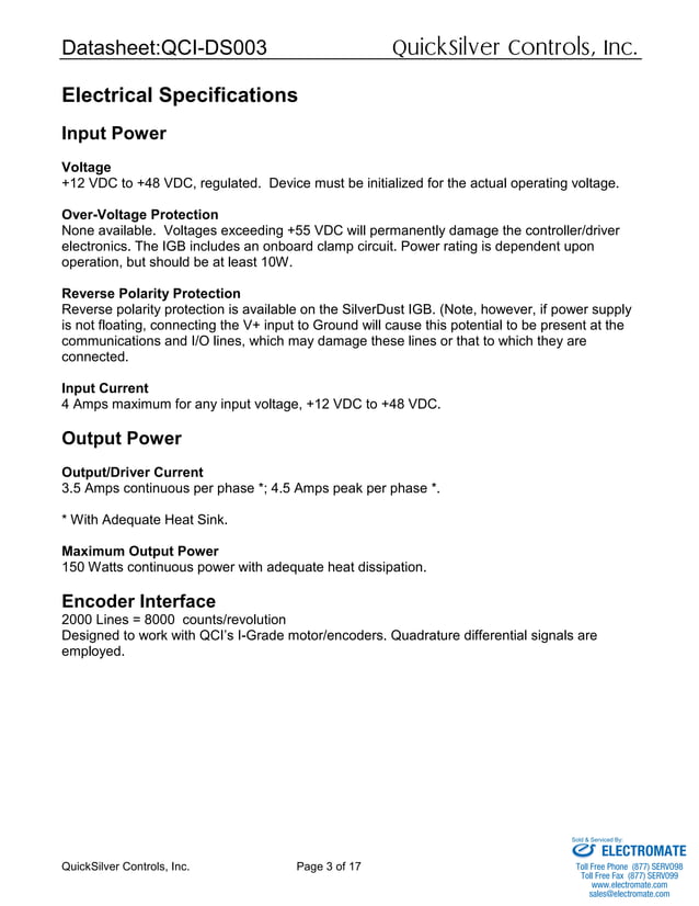 QuickSilver Controls QCI-DS003 QCI-D2-IGB | PDF | Computer Peripherals | Computing