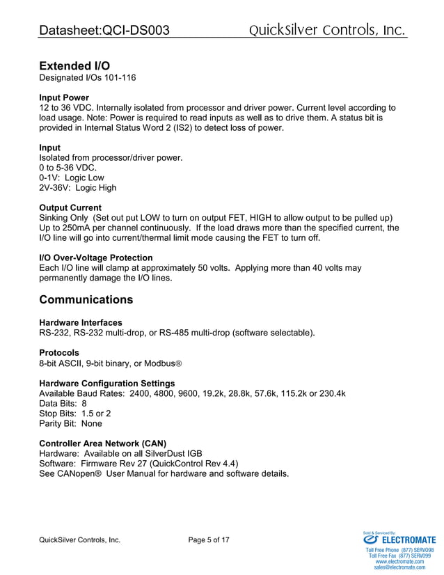 QuickSilver Controls QCI-DS003 QCI-D2-IGB | PDF | Computer Peripherals ...