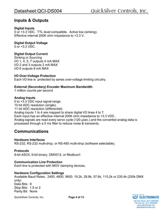 QuickSilver Controls QCI-DS004 QCI-D2-MG | PDF