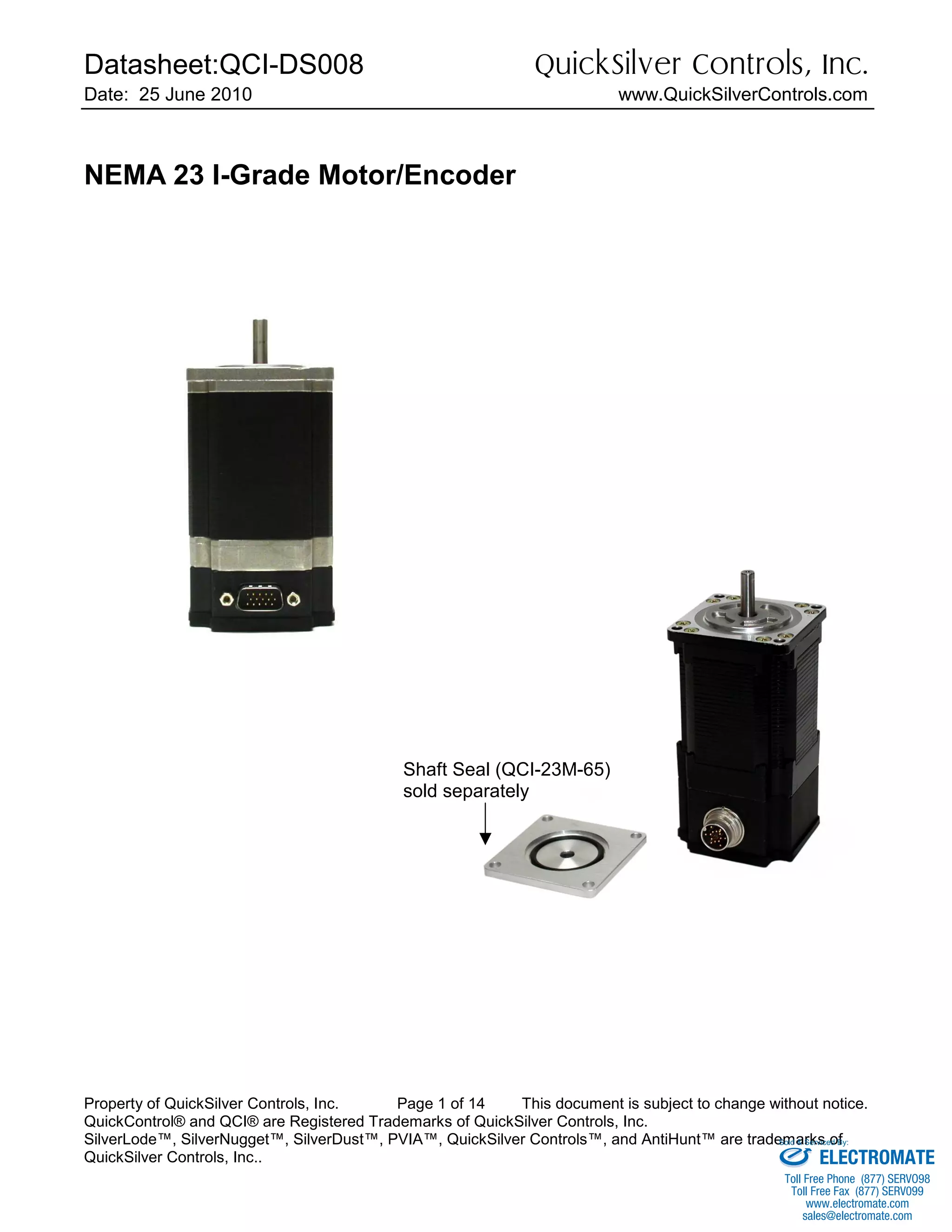 QuickSilver Controls QCI-DS008 QCI-A23 | PDF