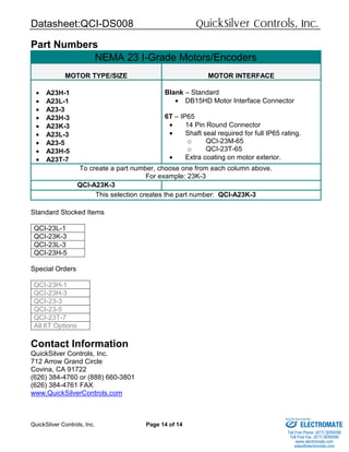 QuickSilver Controls QCI-DS008 QCI-A23 | PDF