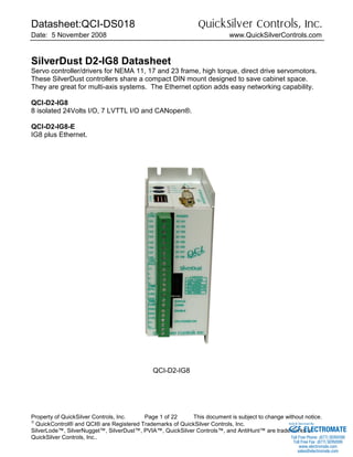 QuickSilver Controls QCI-DS018 QCI-D2-IG8 | PDF