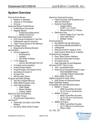 QuickSilver Controls QCI-DS018 QCI-D2-IG8 | PDF