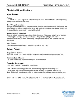 QuickSilver Controls QCI-DS018 QCI-D2-IG8 | PDF