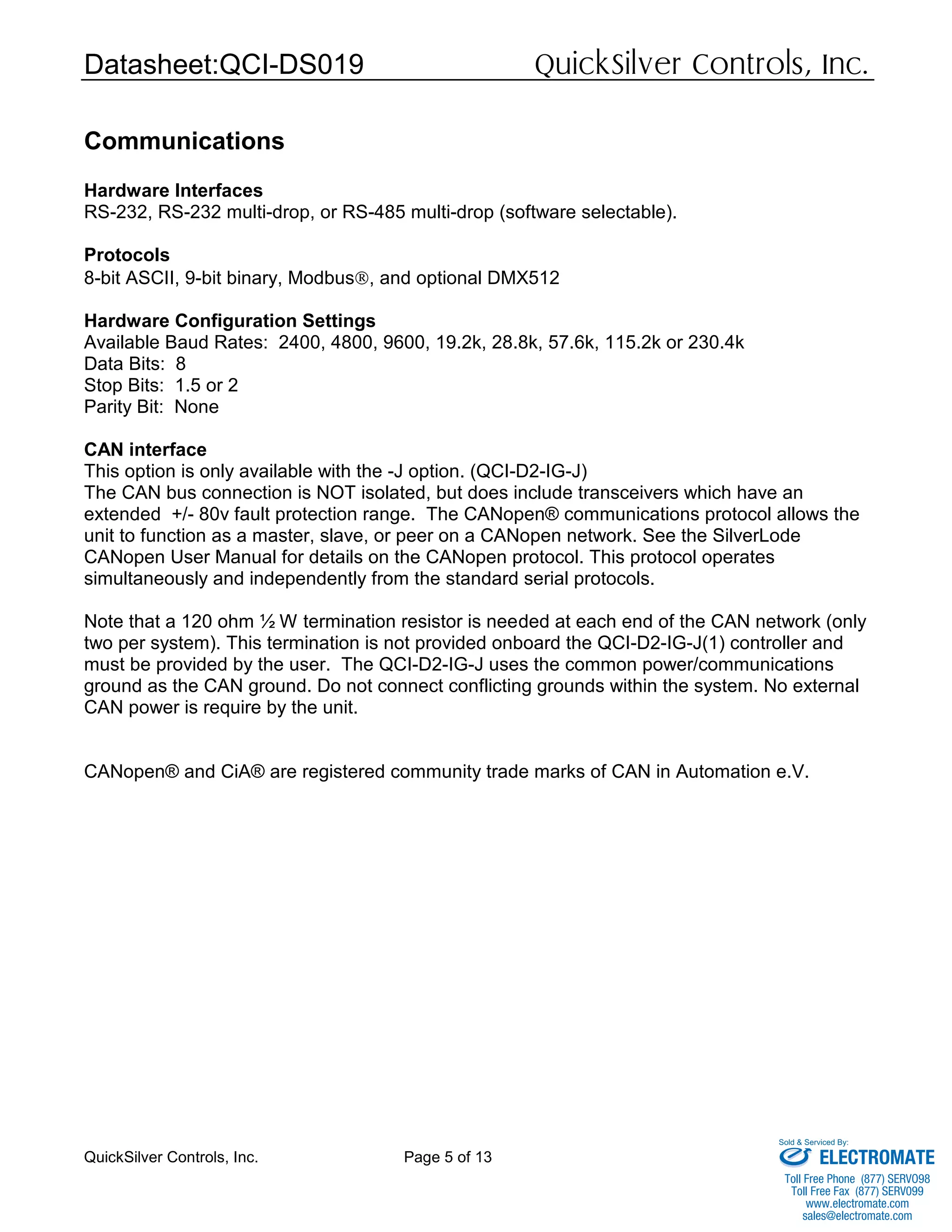 QuickSilver Controls QCI-DS019 QCI-D2-IG | PDF