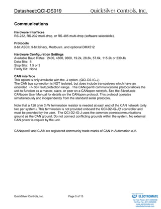 QuickSilver Controls QCI-DS019 QCI-D2-IG | PDF