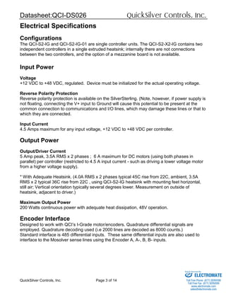 QuickSilver Controls QCI-DS026 QCI-S2-IG | PDF