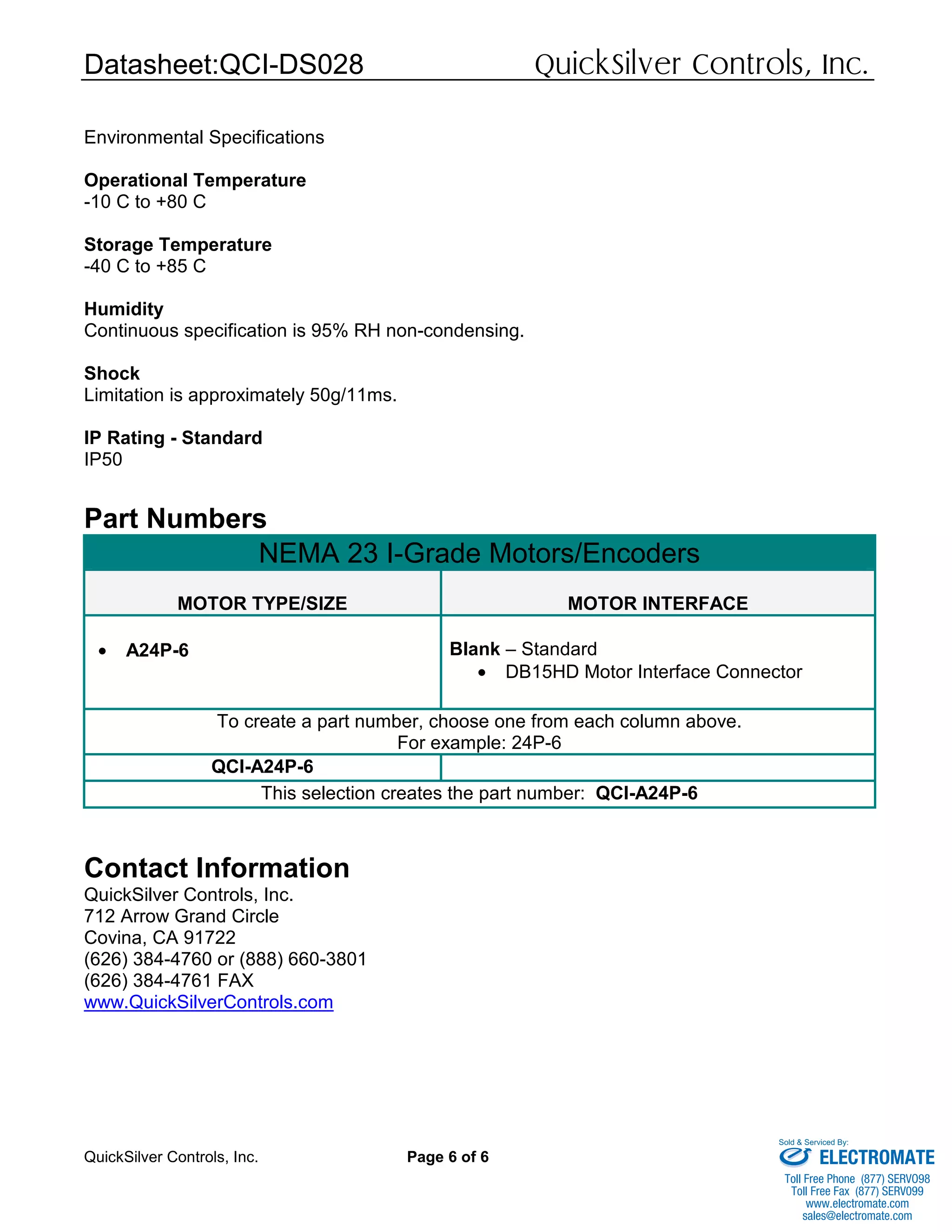 QuickSilver Controls QCI-DS028 QCI-A24 | PDF