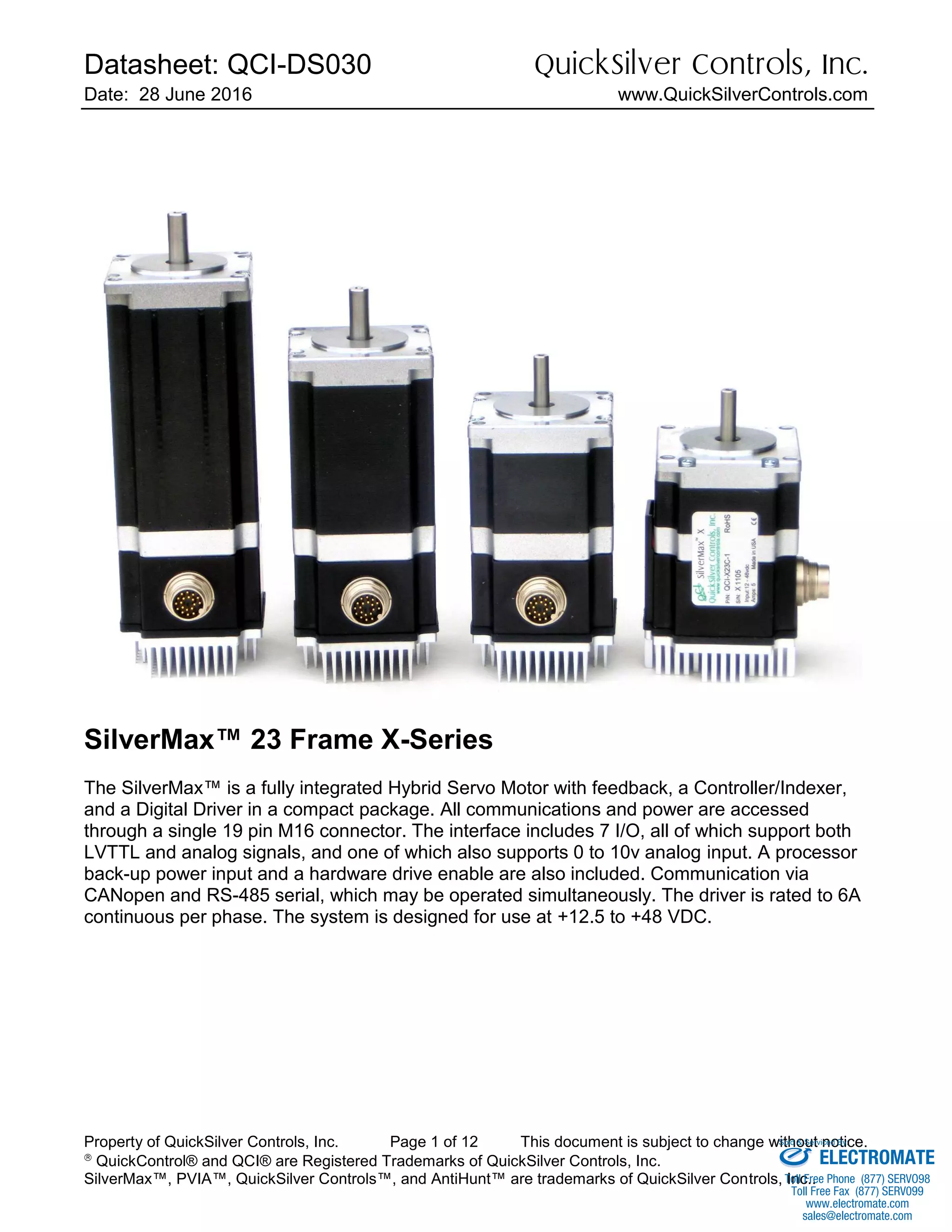 QuickSilver Controls QCI-DS030 QCI-X23 | PDF