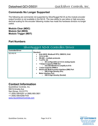QuickSilver Controls QCI-DS031 QCI-N2-IX | PDF