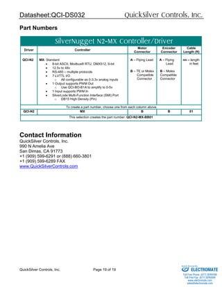 QuickSilver Controls QCI-DS032 QCI-N2-MX | PDF