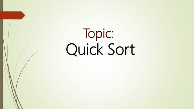Quick sort | PPT
