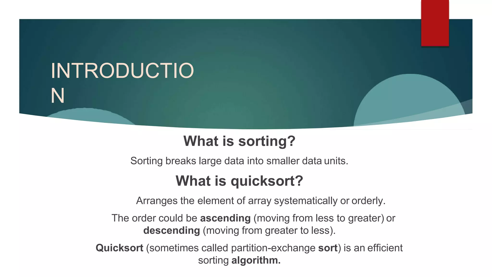 Quick sort by Sania Nisar | PPTX | Programming Languages | Computing