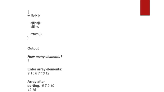 Quick sort by Sania Nisar | PPT