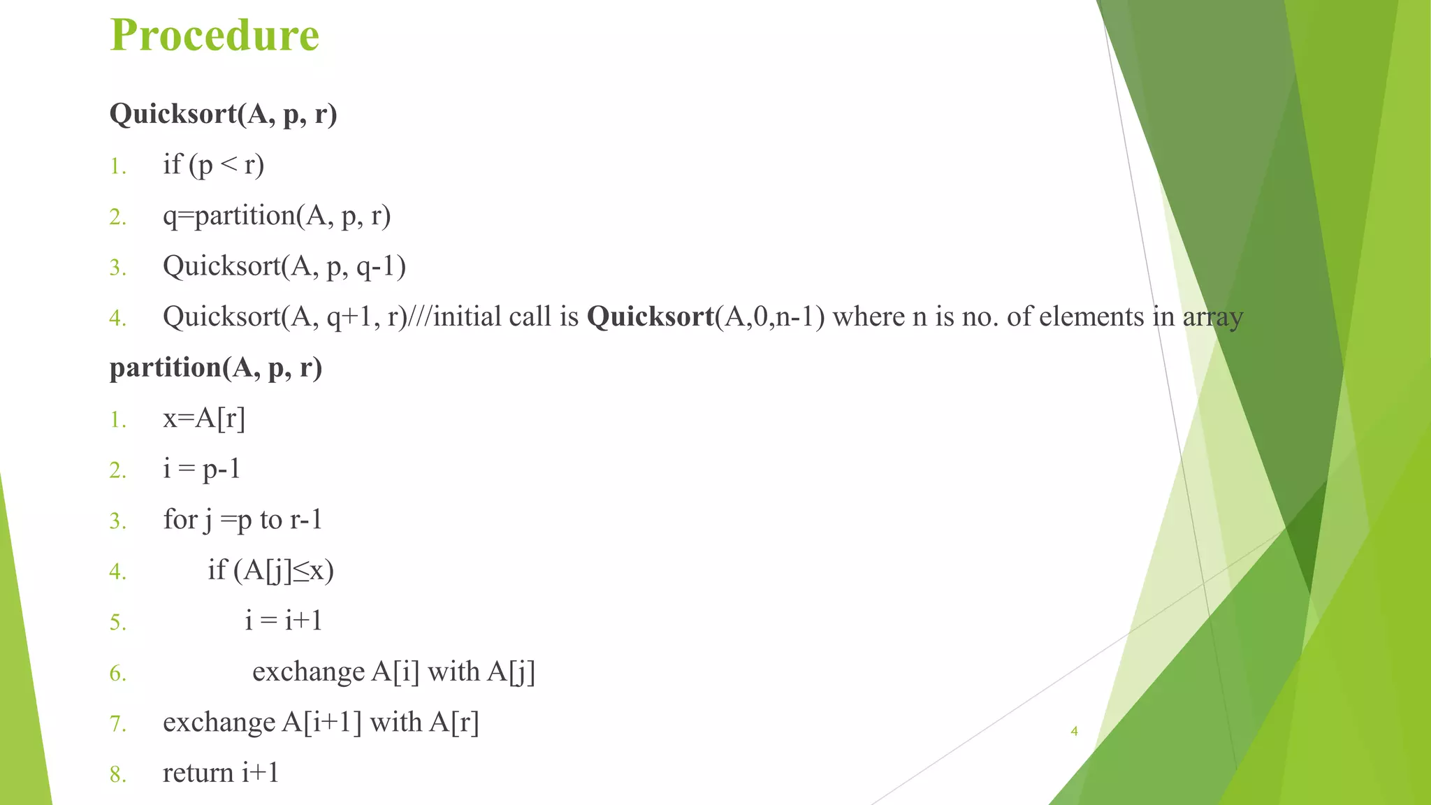 Quick sort | PPTX