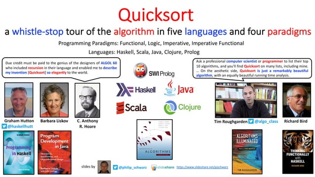 Quicksort - a whistle-stop tour of the algorithm in five languages and four paradigms | PDF ...