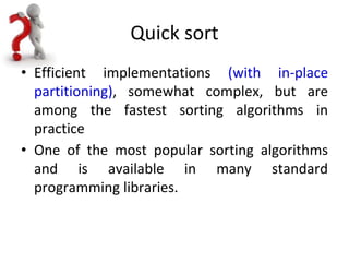 Quick sort | PPTX
