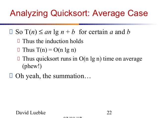 Average Case Analysis Of Quicksort
