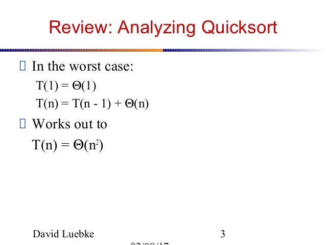 Average Case Analysis Of Quicksort