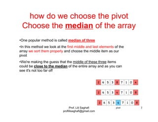 Quick Sort By Prof Lili Saghafi | PDF | Programming Languages | Computing