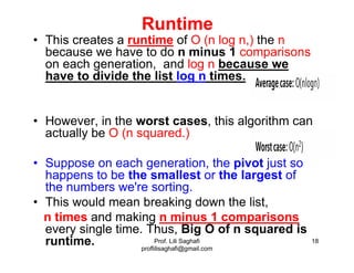 Quick Sort By Prof Lili Saghafi | PDF