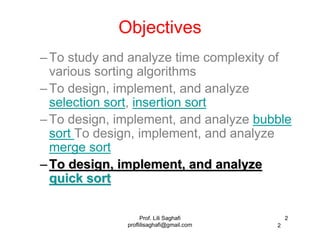 Quick Sort By Prof Lili Saghafi | PDF