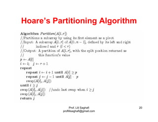 Quick Sort By Prof Lili Saghafi | PDF