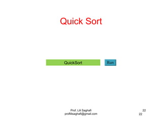 Quick Sort By Prof Lili Saghafi | PDF