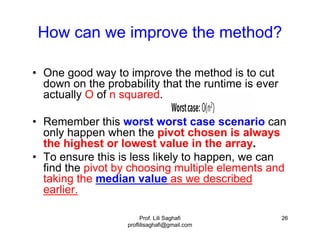 Quick Sort By Prof Lili Saghafi | PDF | Programming Languages | Computing