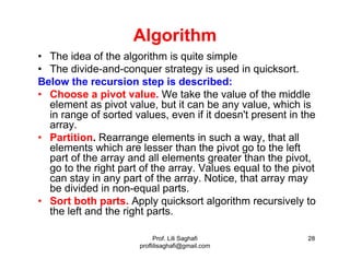 Quick Sort By Prof Lili Saghafi | PDF | Programming Languages | Computing