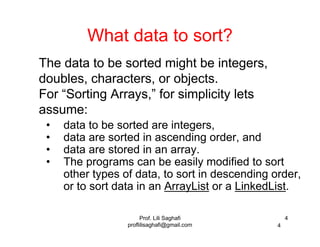 Quick Sort By Prof Lili Saghafi | PDF