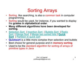 Quick Sort By Prof Lili Saghafi | PDF | Programming Languages | Computing