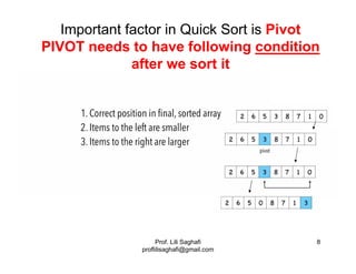 Quick Sort By Prof Lili Saghafi | PDF