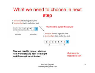 Quick Sort By Prof Lili Saghafi | PDF | Programming Languages | Computing