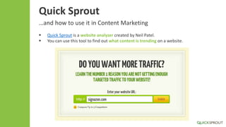 Quick Sprout Tool Overview | PPTX