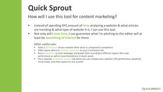 Quick Sprout Tool Overview | PPTX