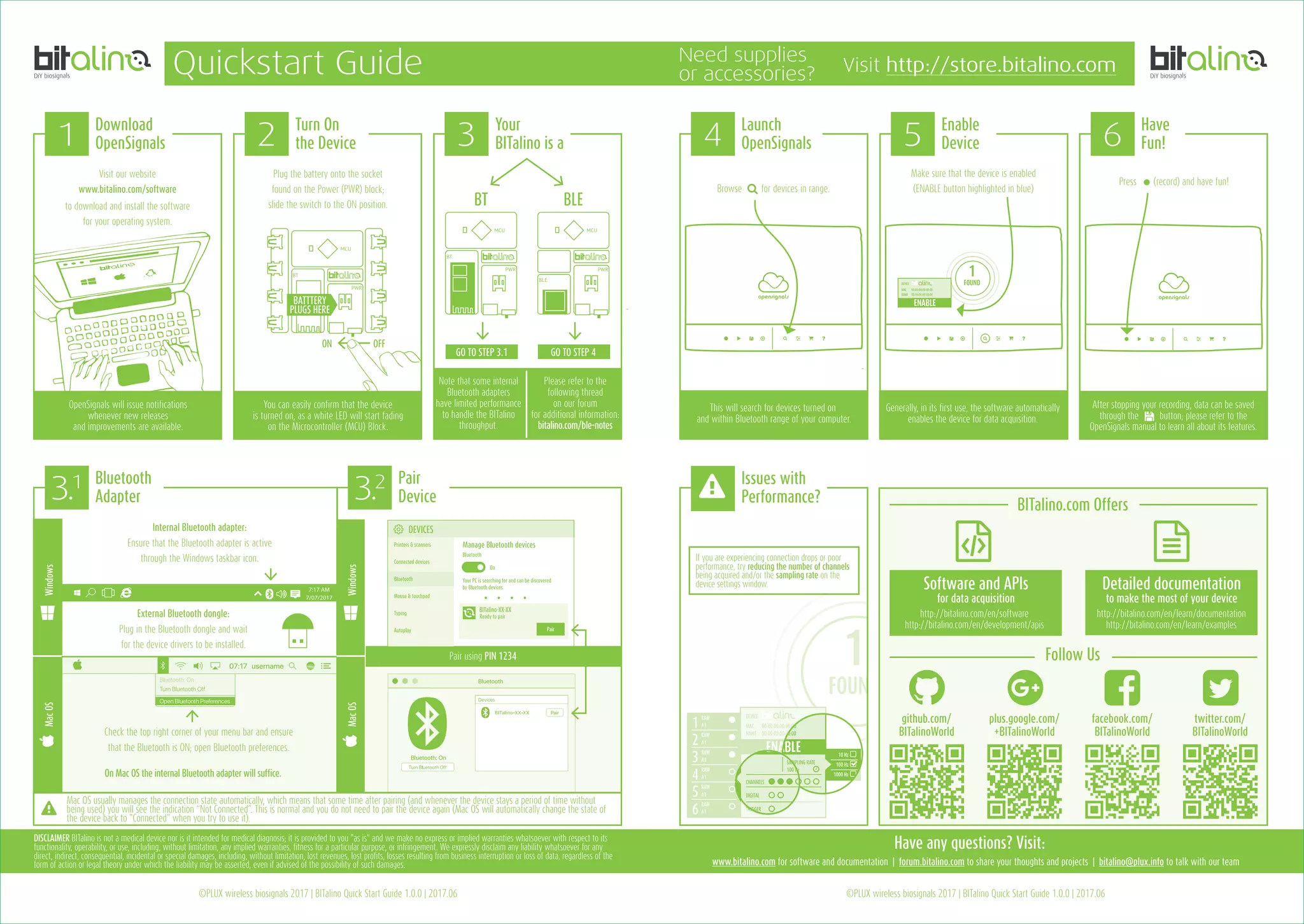 Bitalino Quickstart guide-1.0.0.0 | PDF
