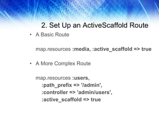 Quick Start: ActiveScaffold | PPT