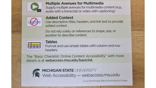 Promoting Inclusive & Accessible Learning Environments | PPT