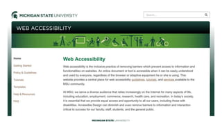 Promoting Inclusive & Accessible Learning Environments | PPT