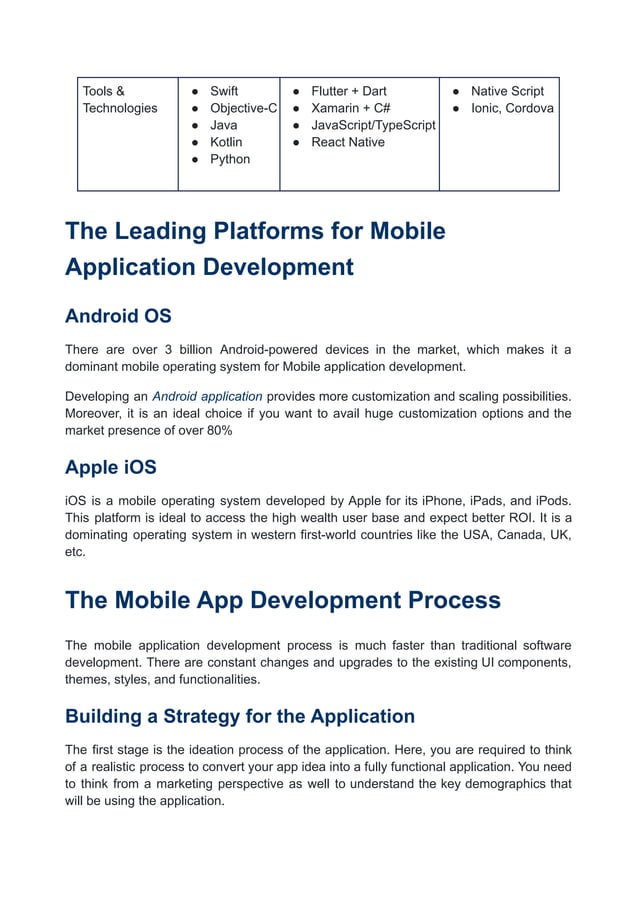 Quick Start Guide for Mobile Application Development | PDF
