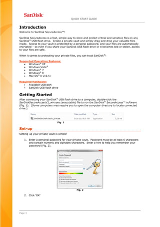 Quick startguide sandisksecureaccessv2.0 | PDF