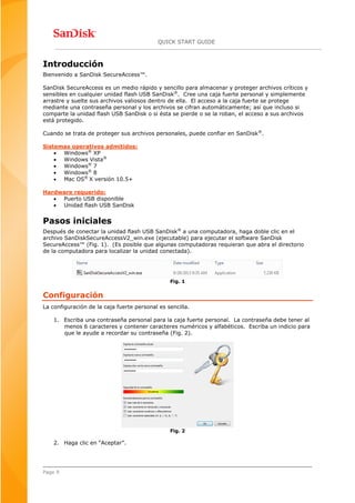 Quick startguide sandisksecureaccessv2.0 | PDF