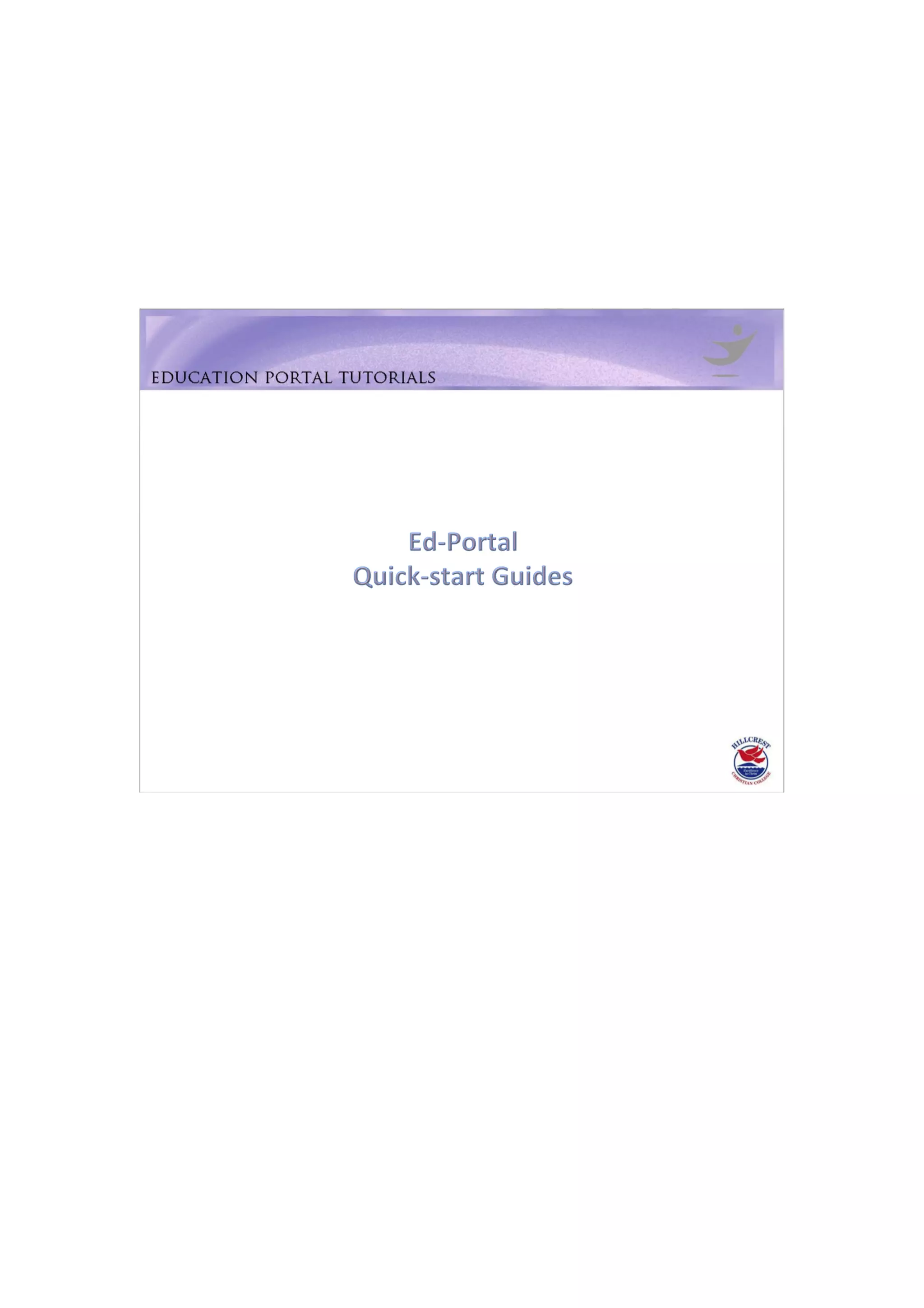 Quick start guides ed portal | PDF