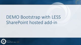 Quick start guide to java script frameworks for sharepoint add ins sharepoint days | PPT