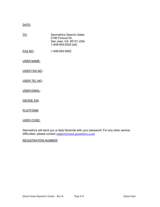 Quick start manual geode | PDF