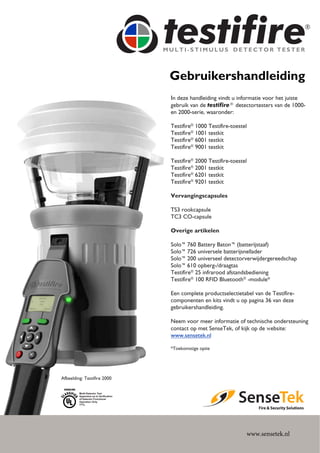 Handleiding Testifire Detectortesters SenseTek_NL | PDF
