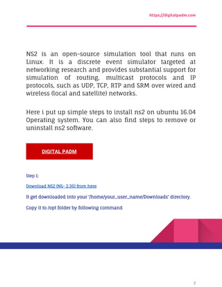 Quick Steps to Install NS2 on Ubuntu 16.04